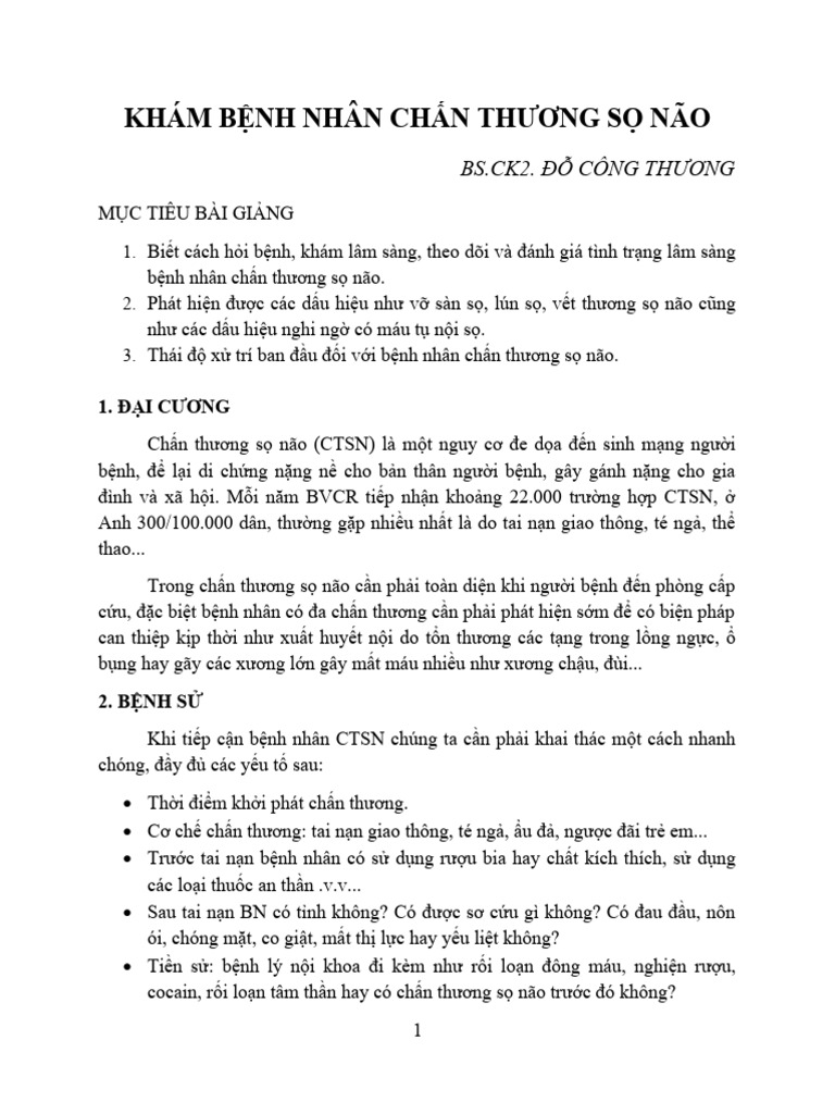 Khám Ctsn. BS Thương | PDF