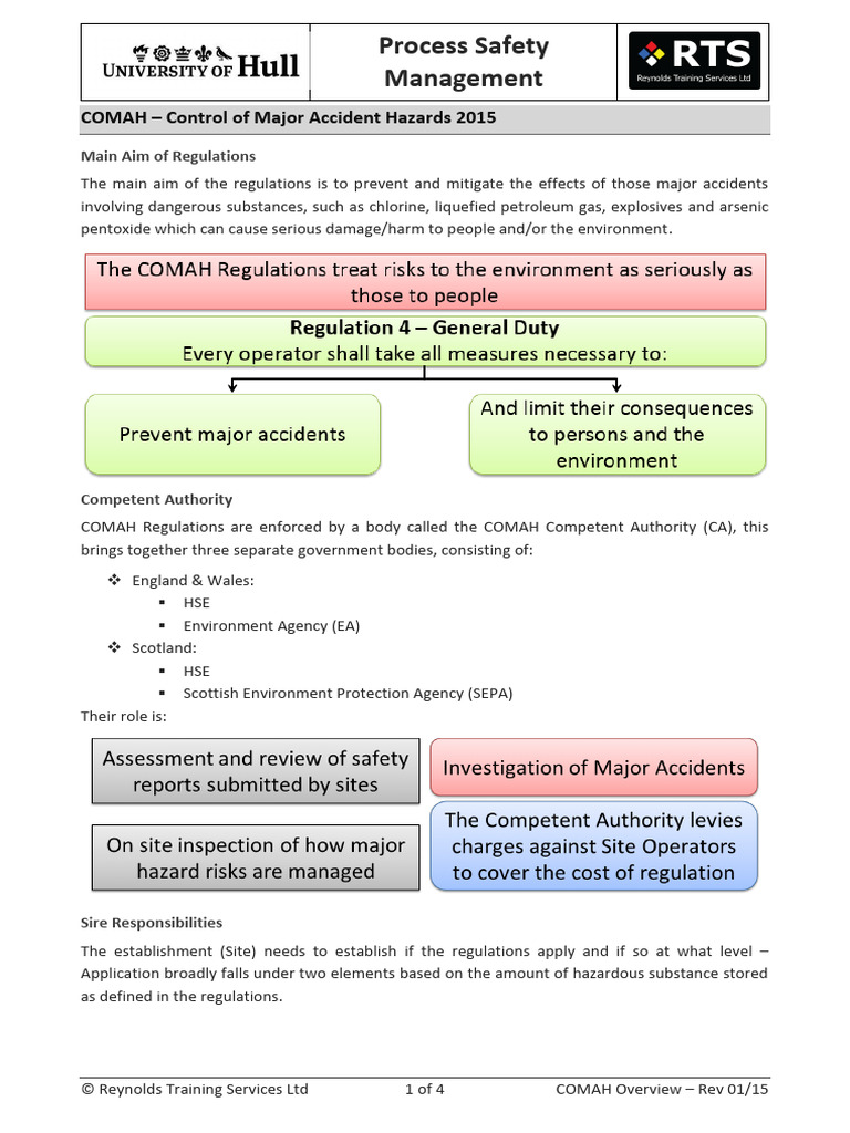 COMAH Overview | PDF | Safety | Workplace