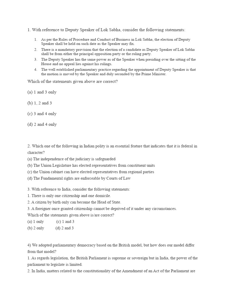 Polity Test | PDF | Constitution | Political Charters