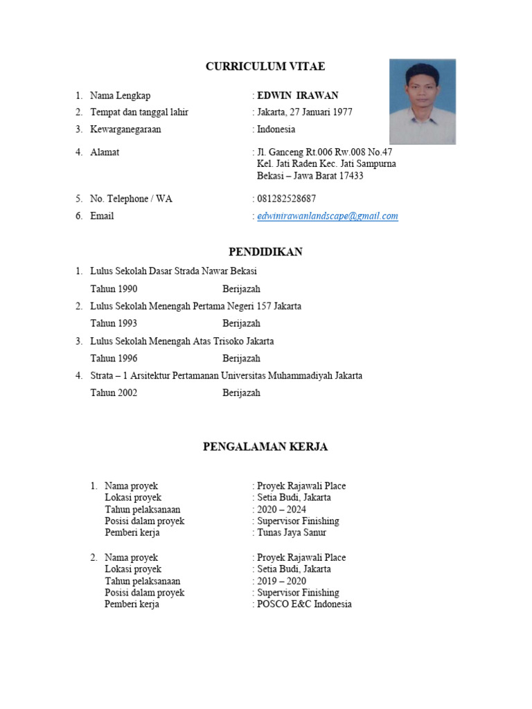 CV Edwin 1 | PDF
