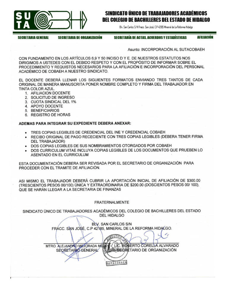 FORMATOS_DE_AFILIACION_21 | PDF | Sindicato | Gobierno