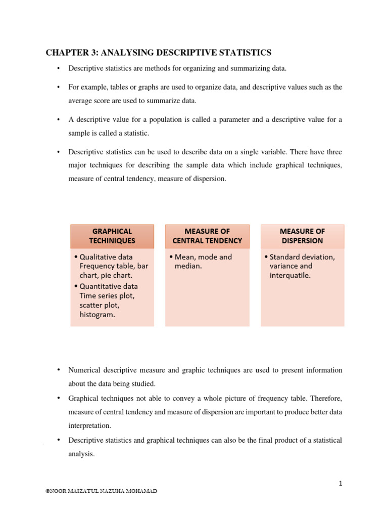 CHAPTER 3 | PDF | Descriptive Statistics | Statistics