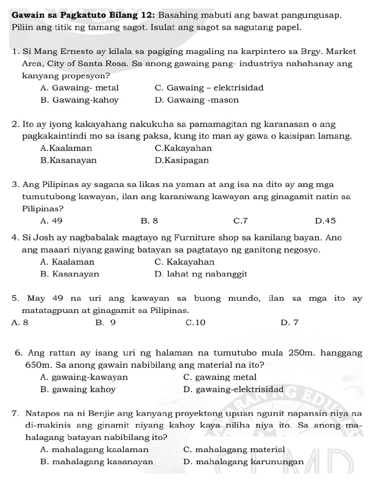 Epp 5 Activities | PDF