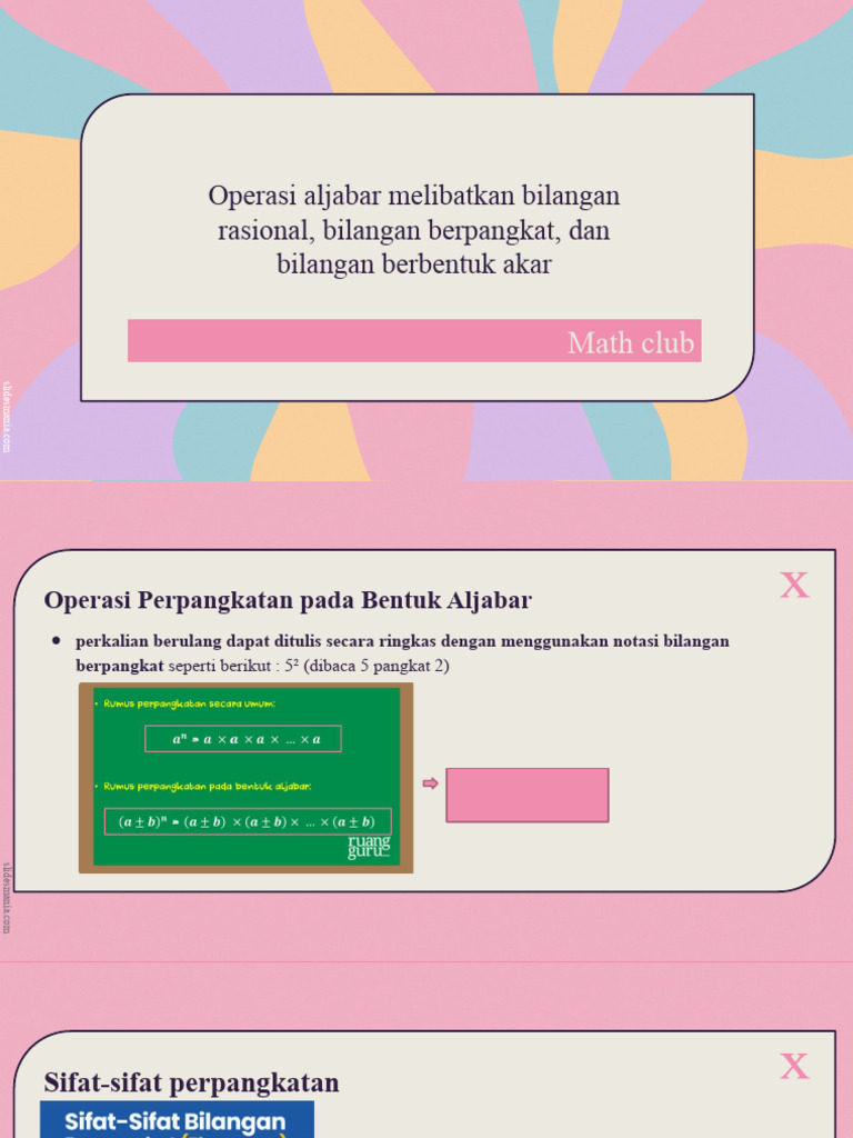 Materi Bentuk Akar- Sifat, Operasi Dan Cara Merasionalkannya | PDF