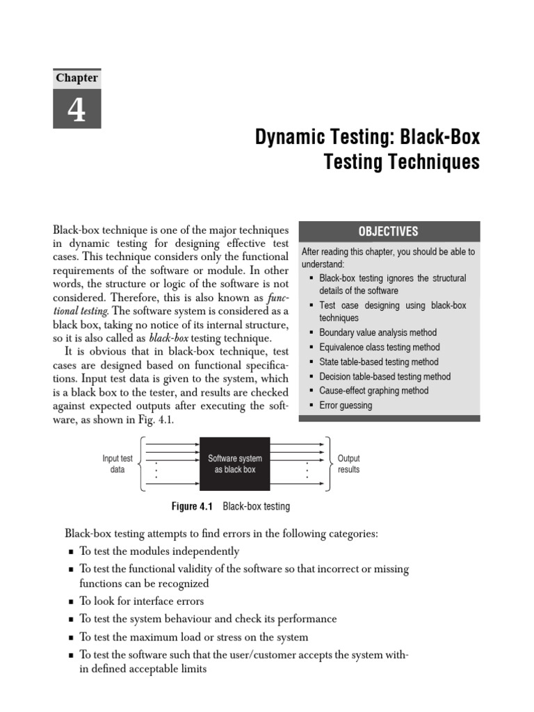 Dynamic Testing Techniques (Black Box + White Box) | PDF | Computer ...