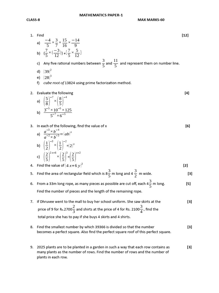 Angel Question Paper Maths | PDF | Mathematics