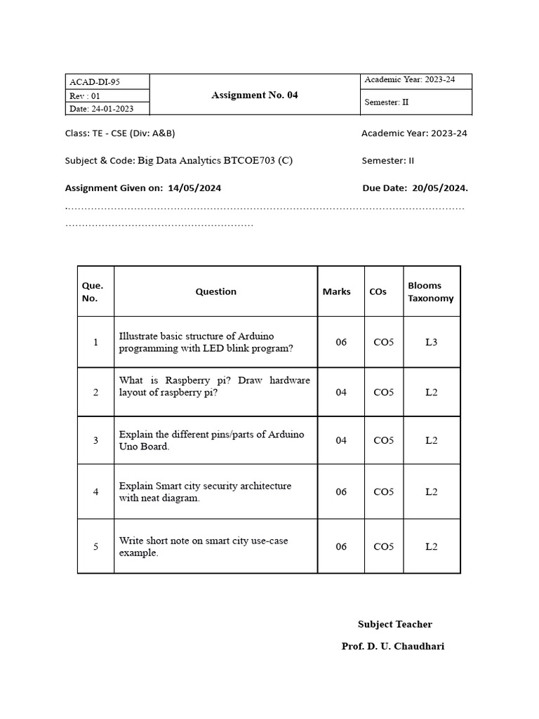 Iot Assignment 5 | PDF | Technology & Engineering