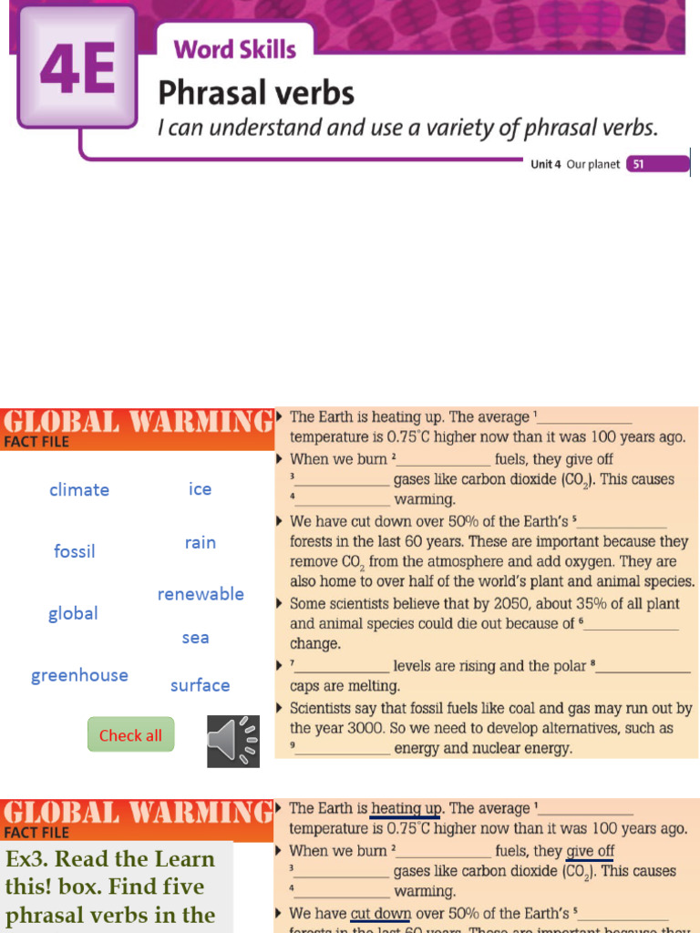 LESSON 4E Word Skills | PDF | Climate Change | Change