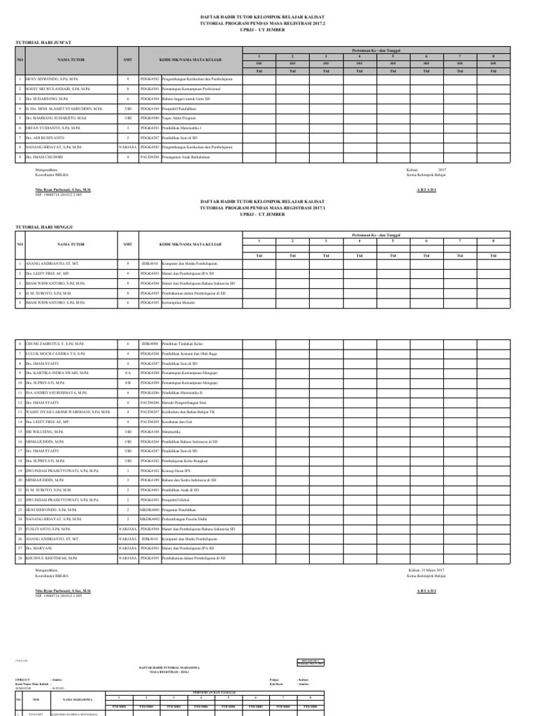 Tabel TP 1 - 8 PKM | PDF