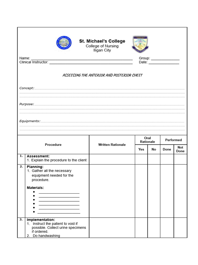 Assessing The Anterior and Posterior Chest | PDF | Thorax | Pulse