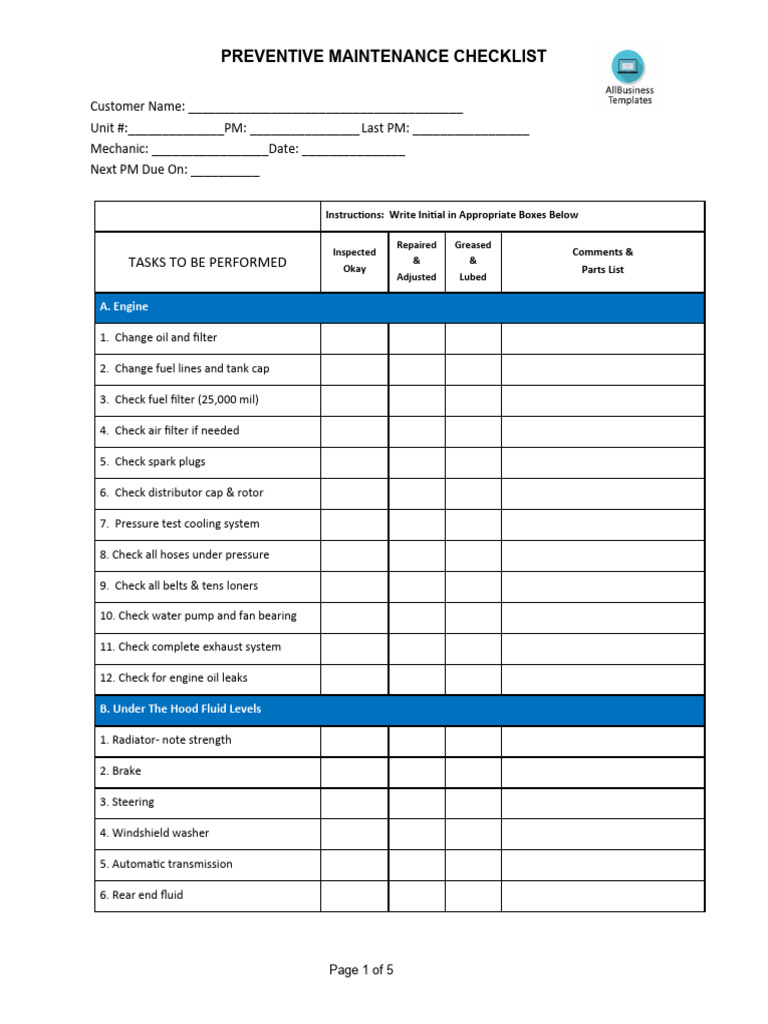 Preventive Maintenance Checklist | PDF | Elevator | Leak