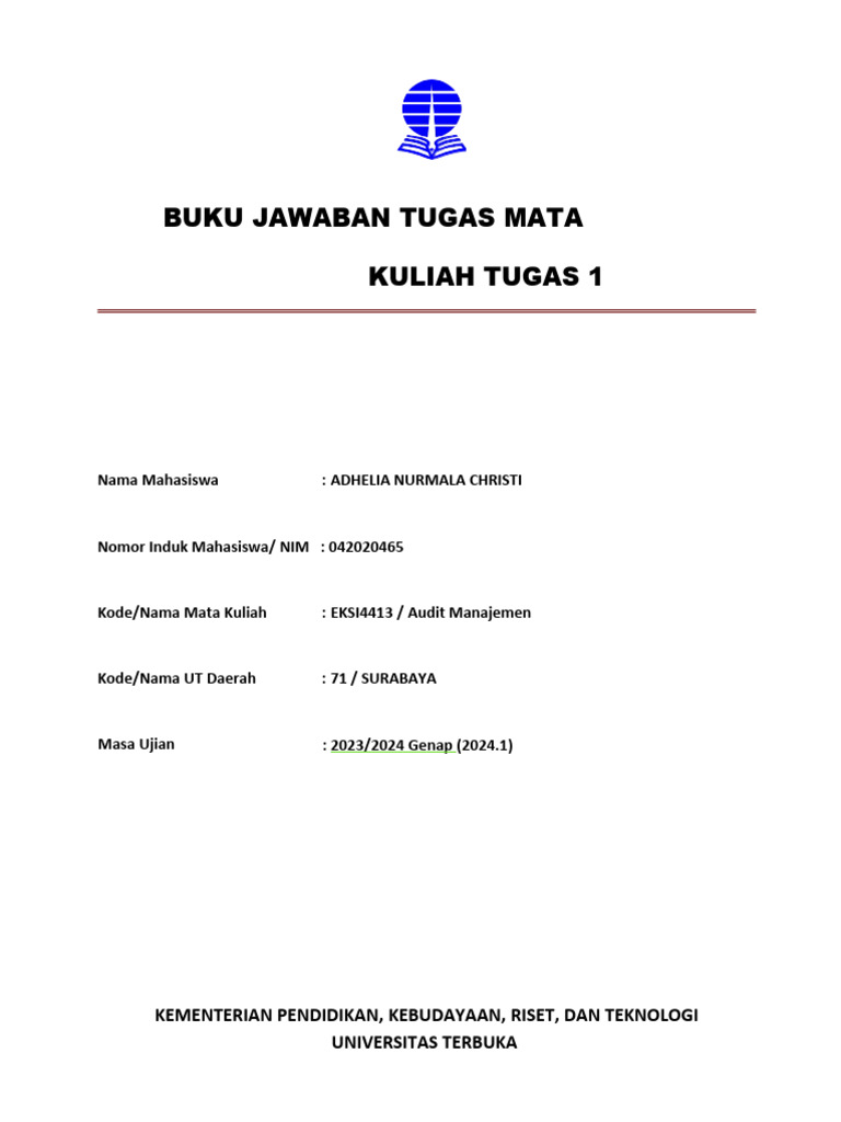 EKSI4413 Audit Manajemen | PDF | Pengelolaan Keuangan & Uang EKSI4413 Audit Manajemen | PDF | Pengelolaan Keuangan & Uang