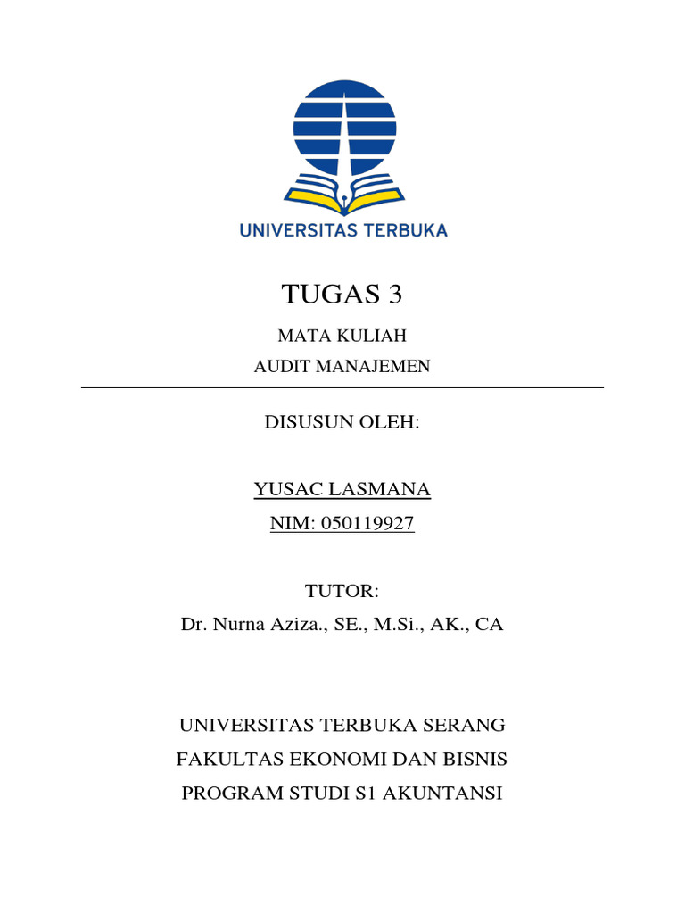 Yusac Lasmana-050119927-T3-EKSI4413-13 | PDF | Bisnis