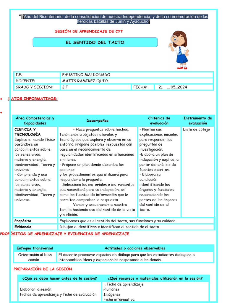 Sesion de El Sentido Del Tacto 2024 | PDF | Ciencia cognitiva | Cognición