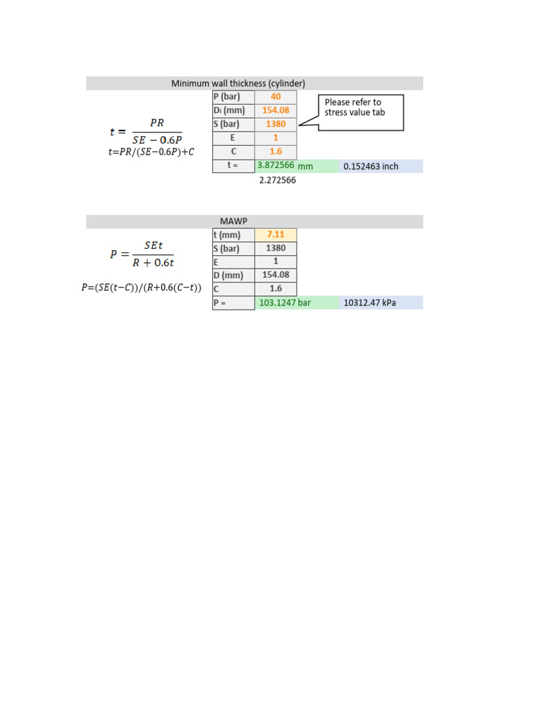 Vessel Design Calculation | Download Free PDF | Pressure | Units Of ...
