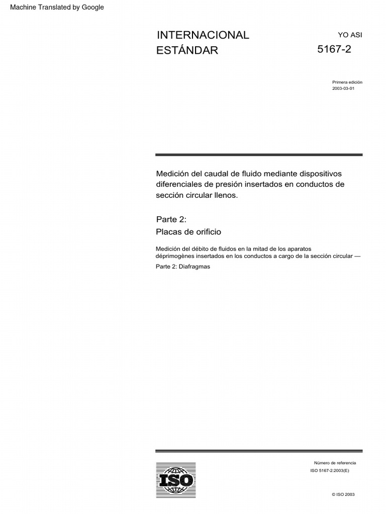ISO_5167_2_2003_Orifice-plates Español | PDF | Organización ... ISO_5167_2_2003_Orifice-plates Español | PDF | Organización ...