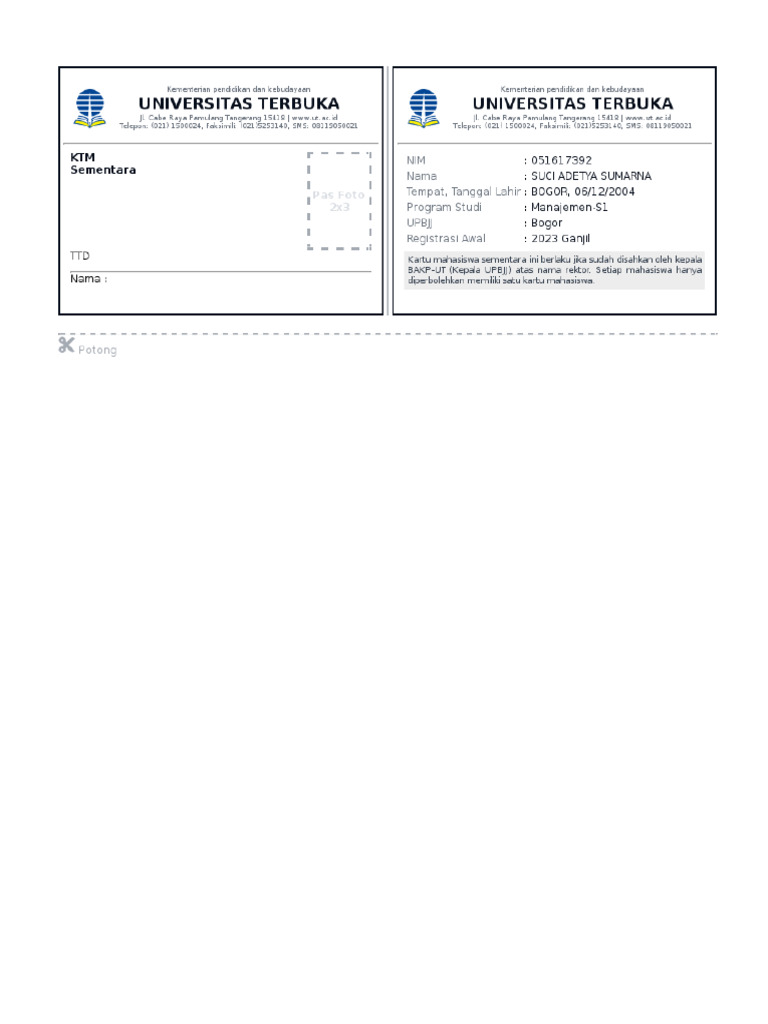 Registrasi Berhasil - Sistem Informasi Akademik | PDF
