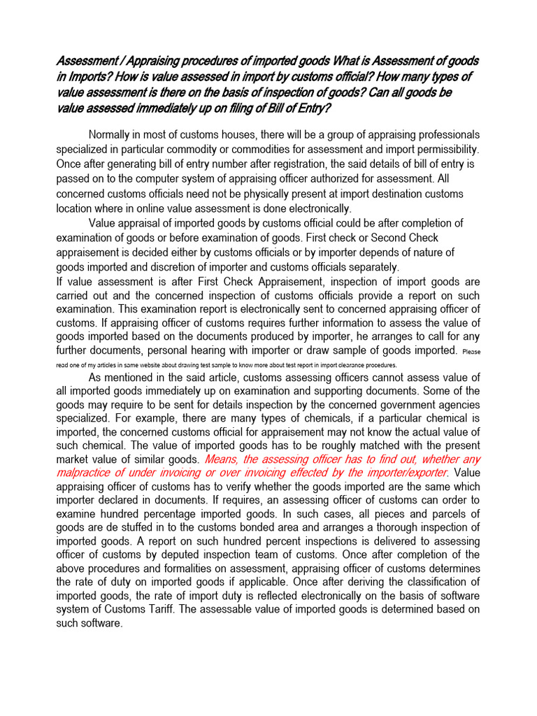 Assessment | PDF | Customs | Physical Examination