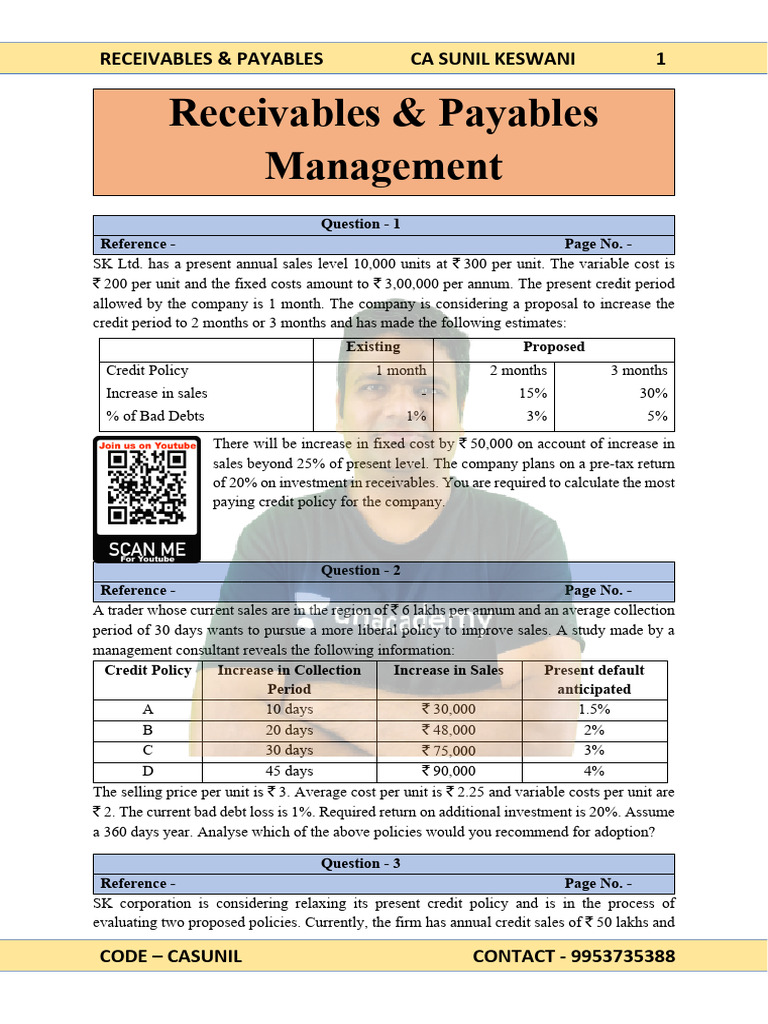 Receivables & Paybles Management | PDF | Factoring (Finance) | Credit