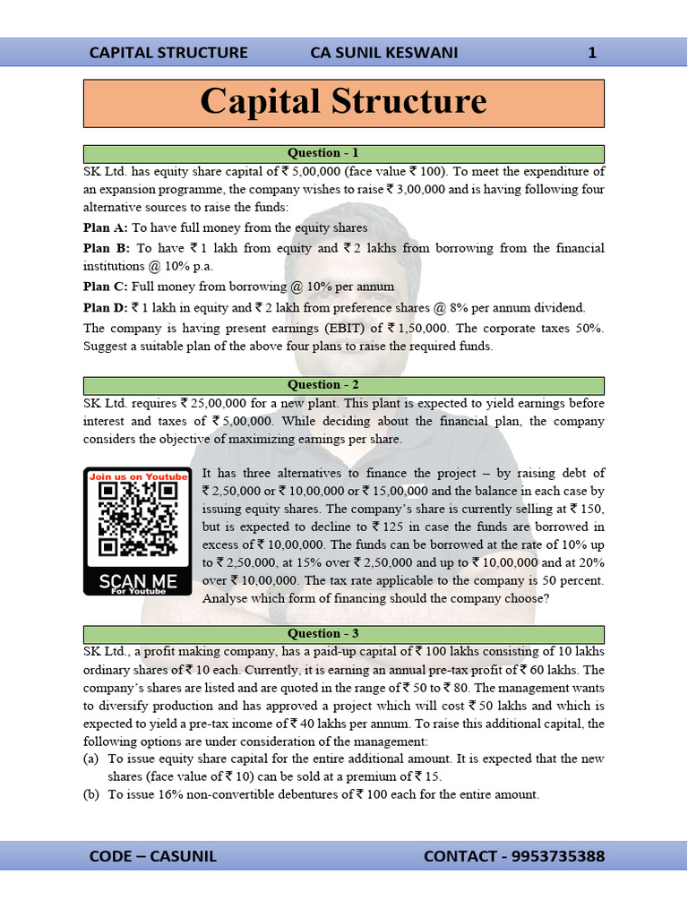 Capital Structure | PDF | Capital Structure | Cost Of Capital