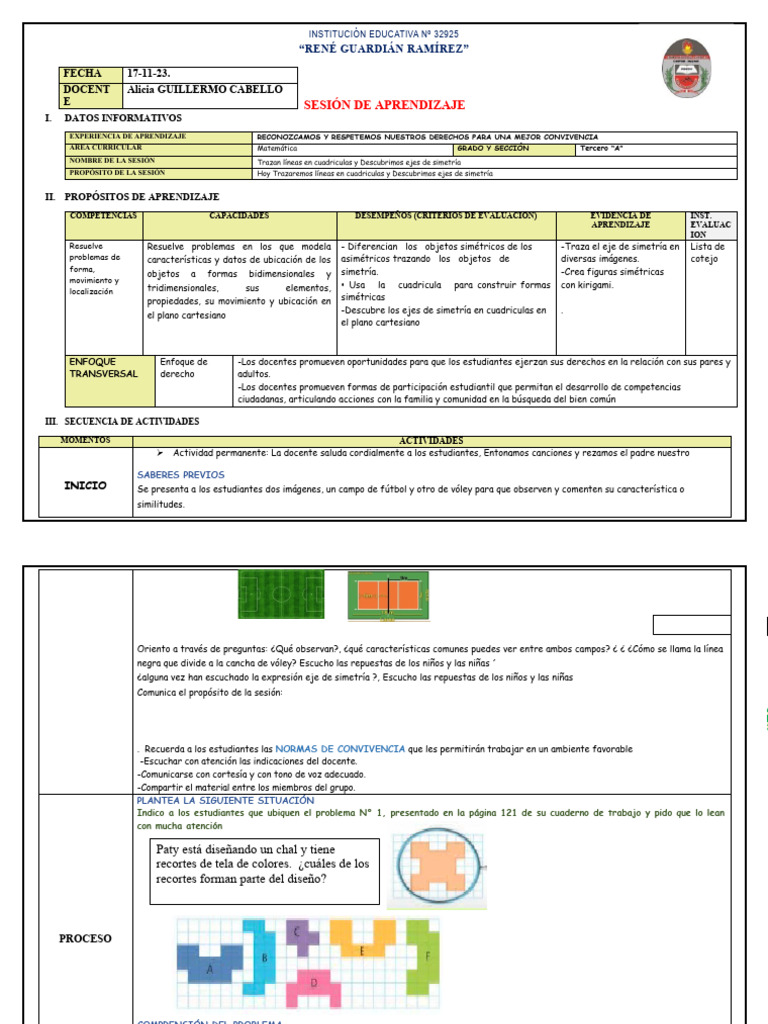 Act, Descubrimos Ejes de Simetria | PDF | Simetría | Tecnicas artisticas