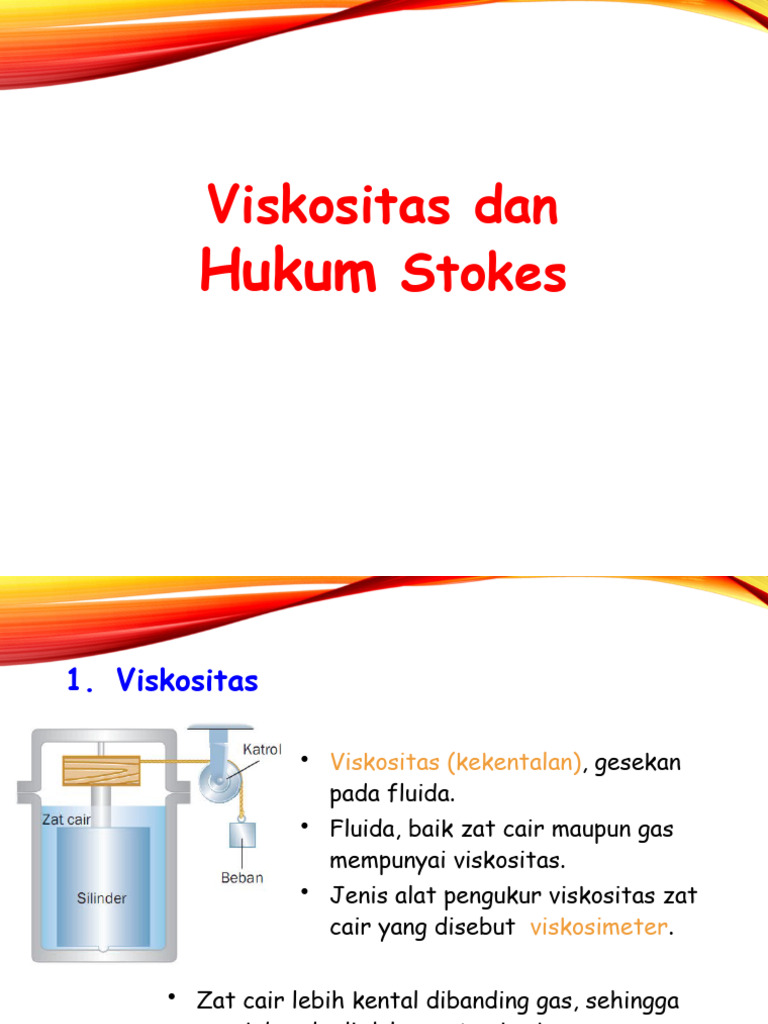 Viskositas dan Hukum Stokes | PDF