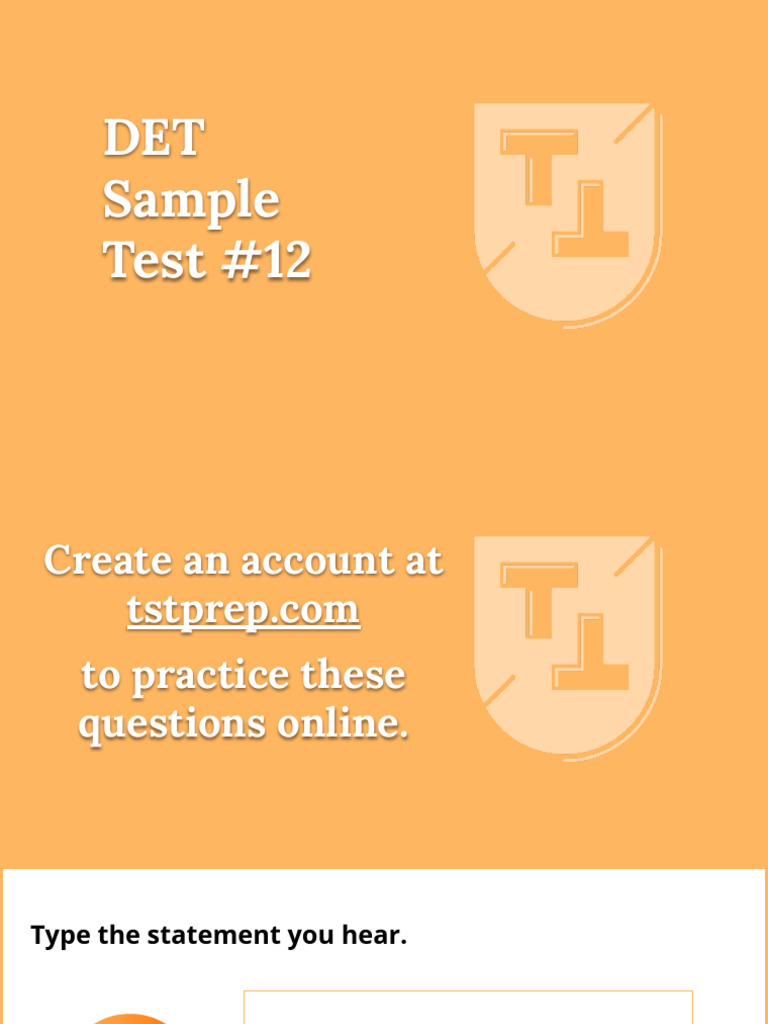 004 12 YT DET Sample Test | PDF | Language Arts & Discipline