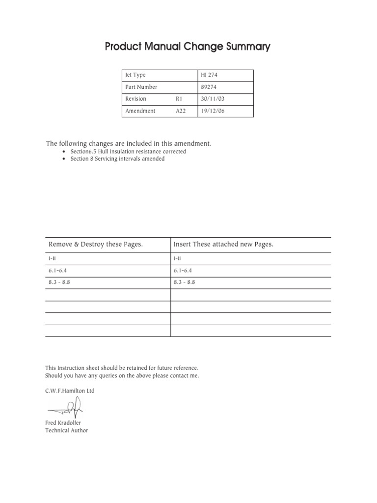 Hamilton - HJ274 - Product - Manual 1 | PDF | Jet Engine | Propeller