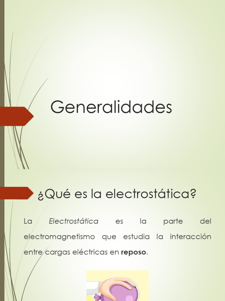 Generalidades - Electrostática | PDF | Carga eléctrica | Electrostática
