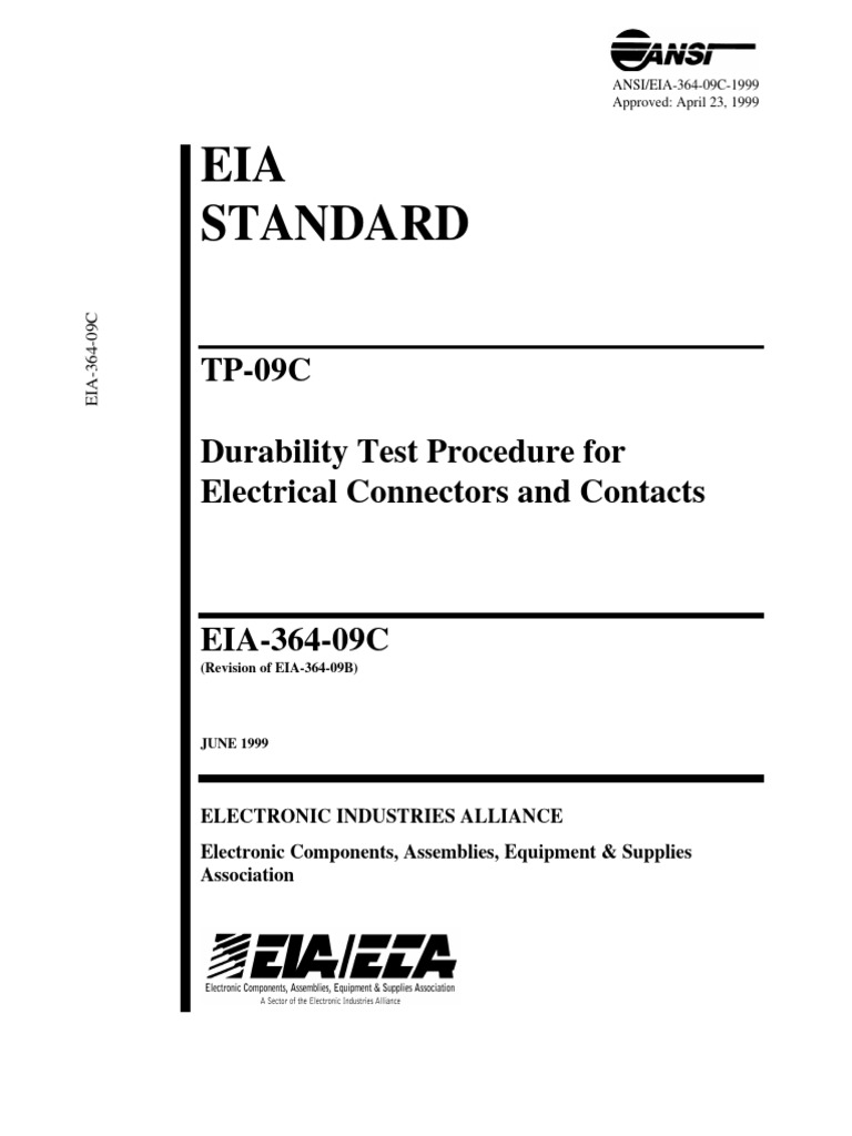 Eia 364 09C | PDF | Standardization | Electrical Connector