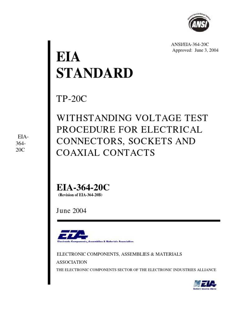 Eia 364 20C | PDF | Electrical Breakdown | Electrical Connector