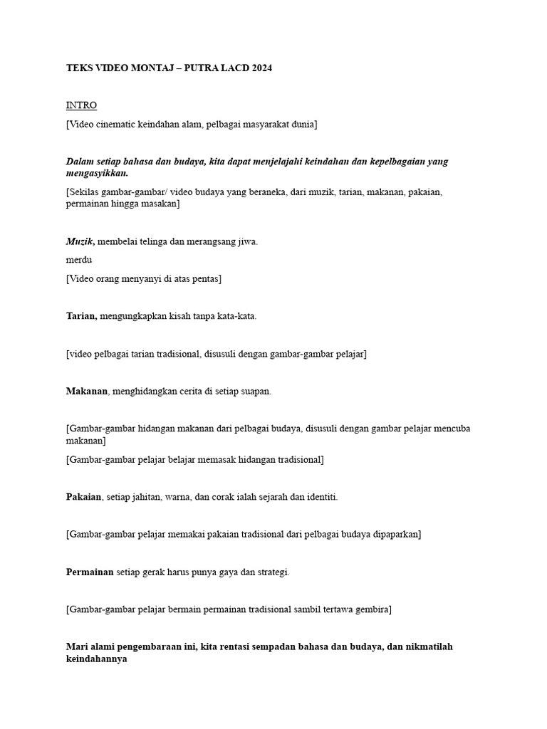 Teks Video Montaj Asdm | PDF