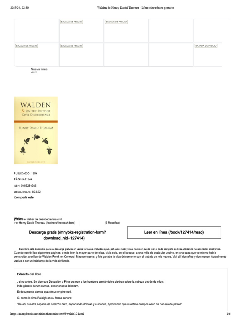 Walden de Henry David Thoreau - Libro Electrónico Gratuito | PDF ...
