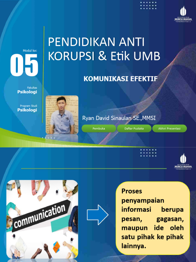 5 PAK Dan Etik UMB (Komunikasi Efektif - Psikologi) SP 2022-Compressed | PDF