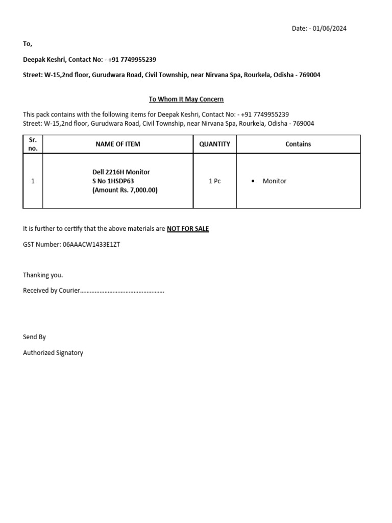 Declaration Format - AMEA | PDF