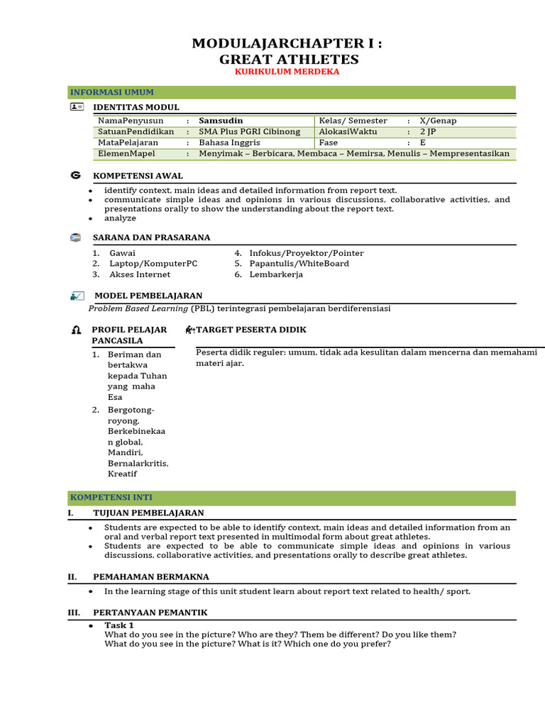 RPP Report Text (Micro Teaching) Samsudin | PDF | Seni & Disiplin Bahasa