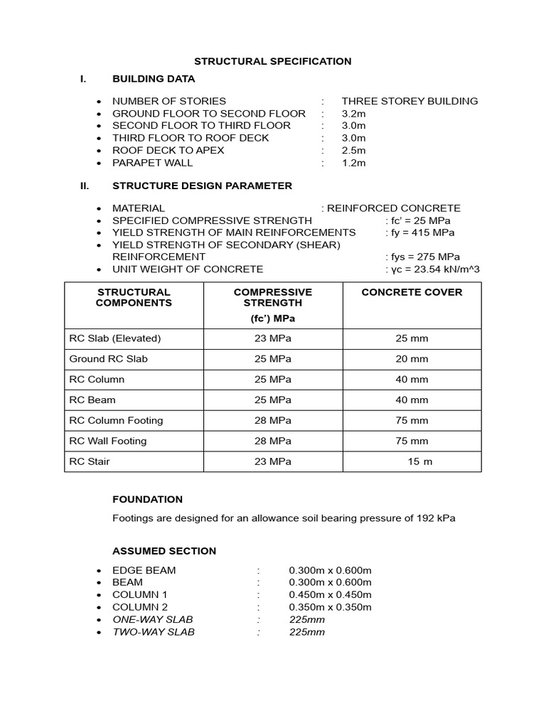 Structural Specification | PDF | Beam (Structure) | Building Technology