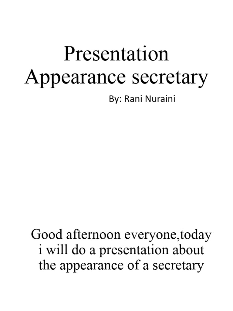 Secretary Appearance Guide | PDF | Self-Improvement