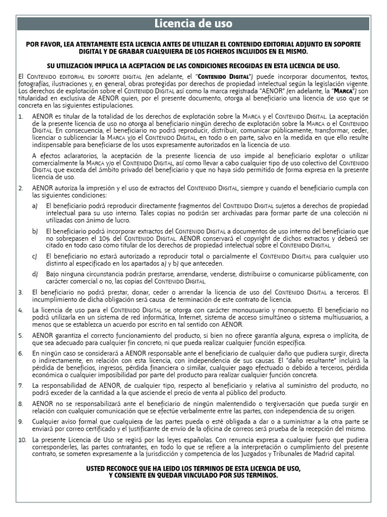 Licencia uso descarga documentos web publicaciones | PDF | Propiedad intelectual | Licencia