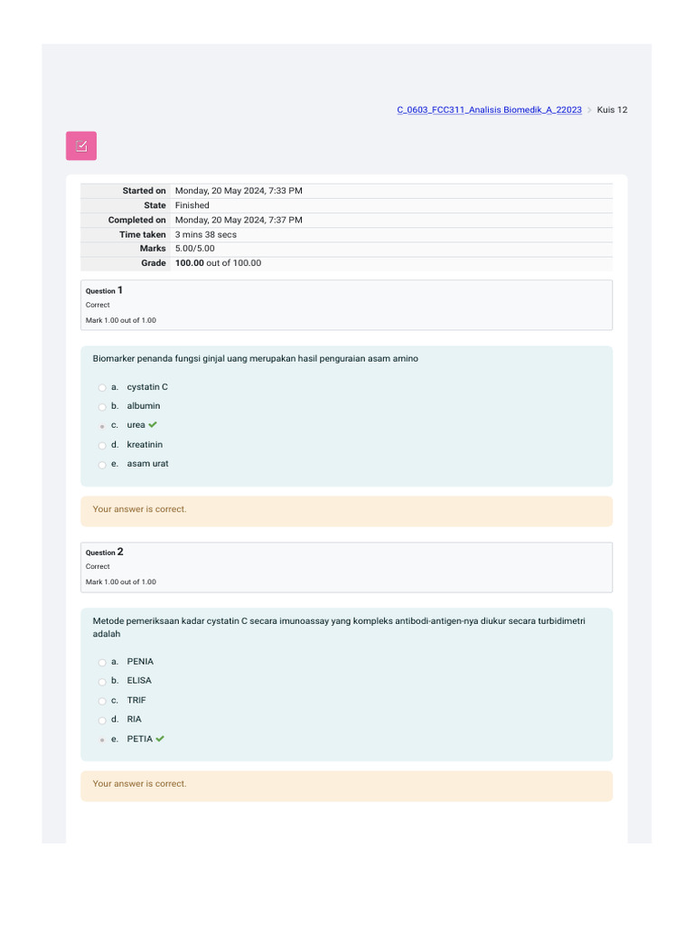 Kuis 12 - Attempt Review | PDF | Sains & Matematika