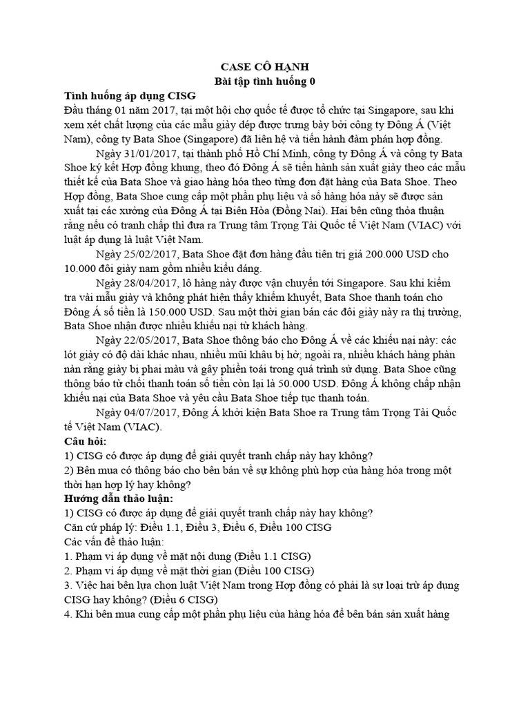 Tổng hợp giải case PLKDQT | PDF