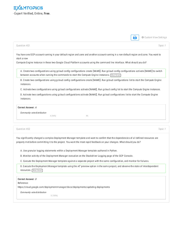 GCP Associate Cloud Engineer Exam Questions | PDF | Cloud Computing | I ...
