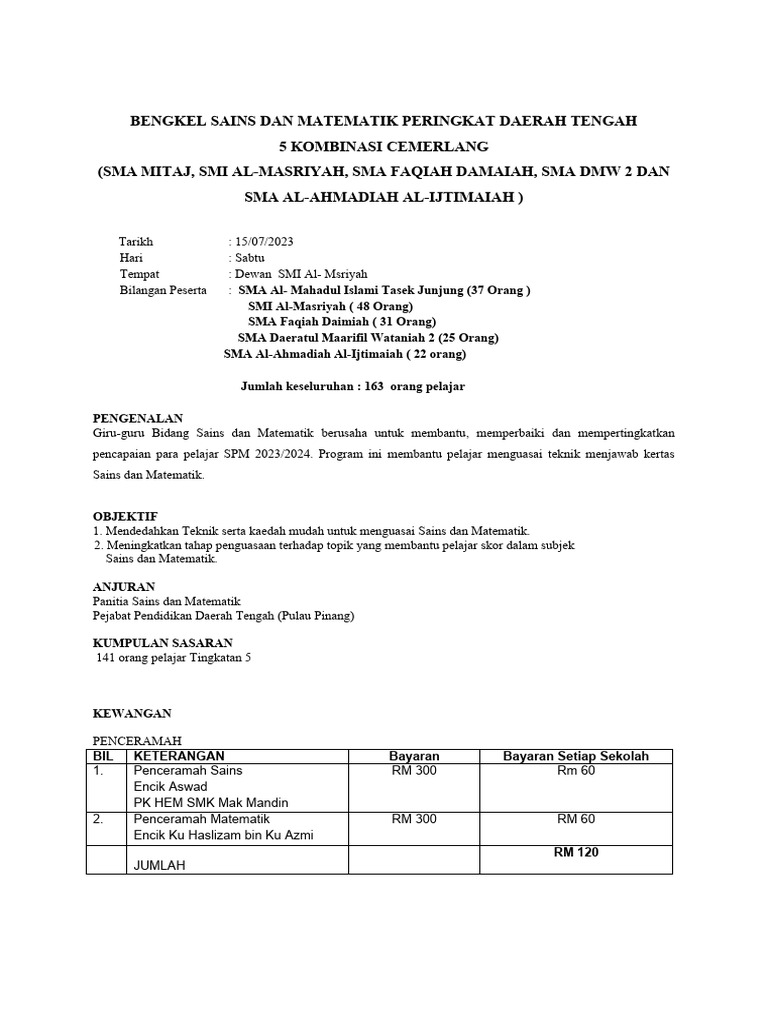 Program Matematik Sains 4 Kombinasi | PDF