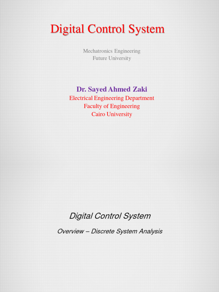 Lec 4 &5 - Digital Control 2 - Discrete System Analysis | PDF | Electronics | Electrical Engineering