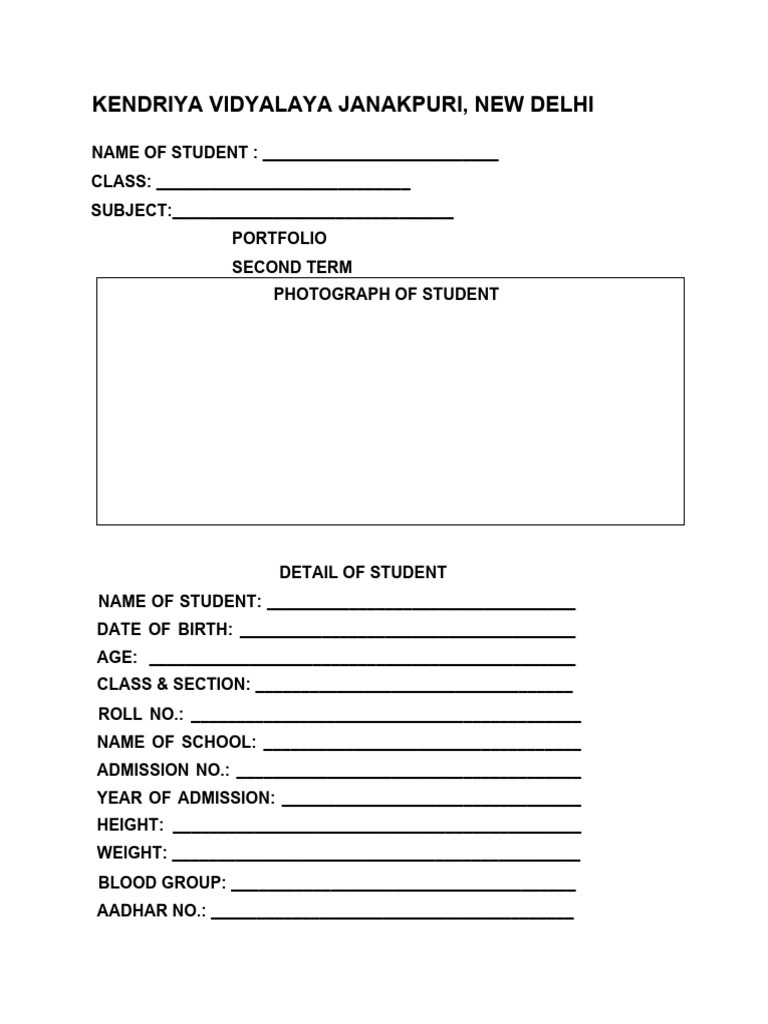 Portfolio For Ix & X Classes | PDF