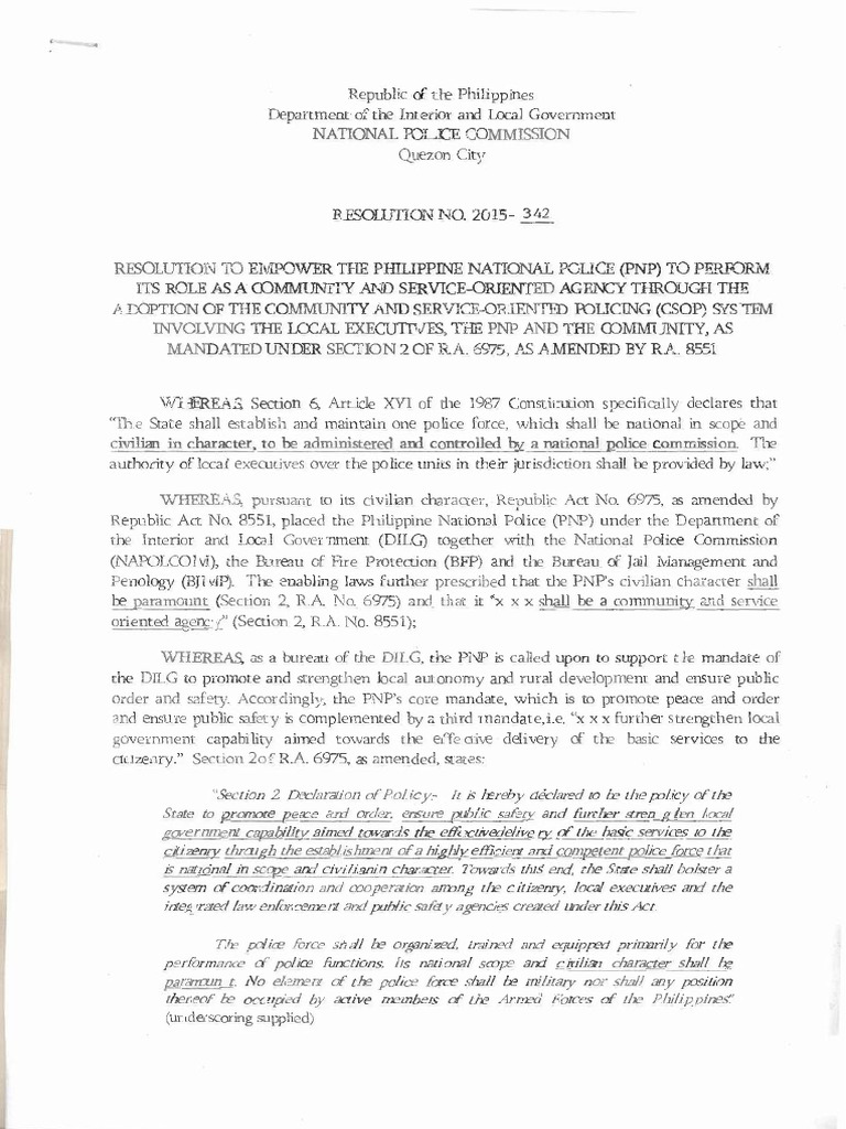 Csop Napolcom 2015 | PDF | Governance | Law Enforcement