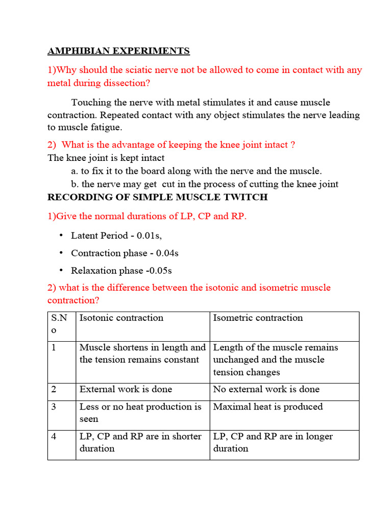Amphibian 22 | PDF | Muscle Contraction | Skeletal Muscle