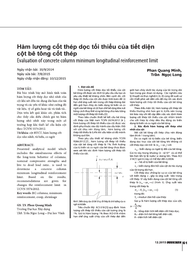 2 b2 Ham Luong Cot Thep Toi Thieu | PDF