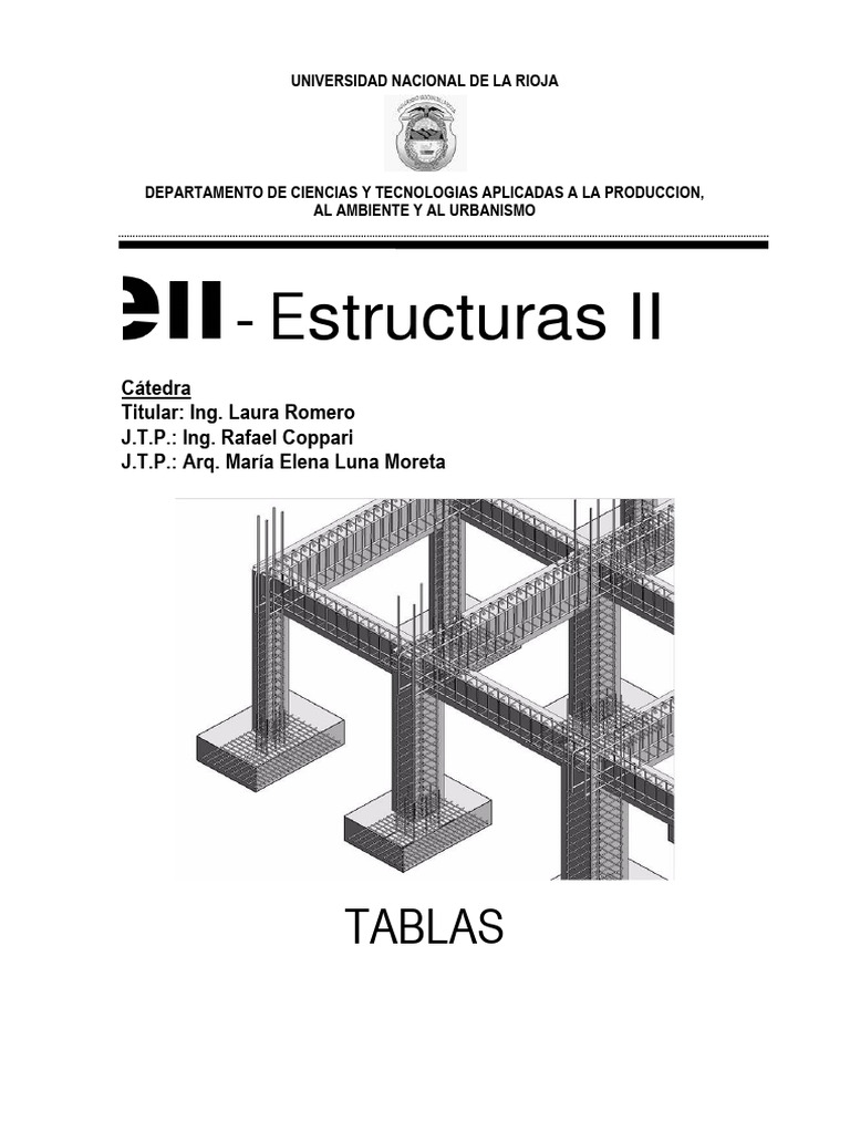 Estructuras II - Arq 4to Año-Tablas | PDF | Viga (Estructura) | Doblar