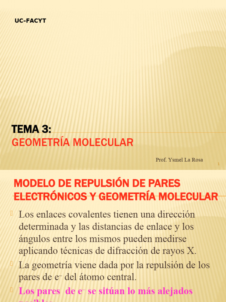 Geometría Molecular | PDF | Polaridad química | Enlace químico